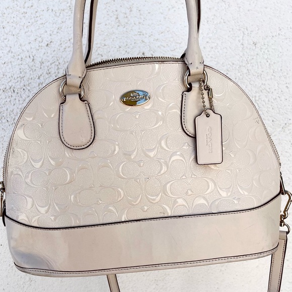 Coach | Bags | Coach Signature Cora Domed Satchel With Strap | Poshmark